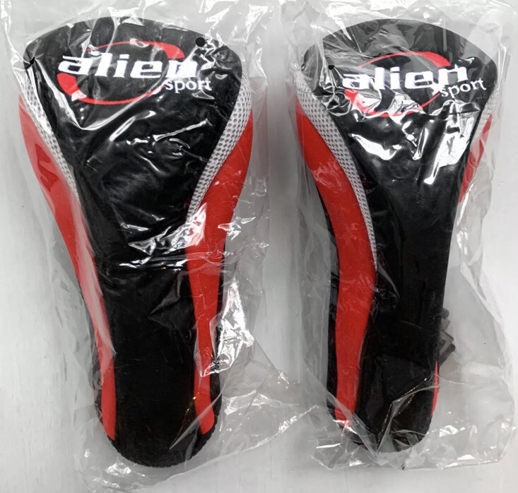 Set of 2 ALIEN SPORT Golf Club Covers - Red/Black/Gray w/ 1, 3 & X Tags ...