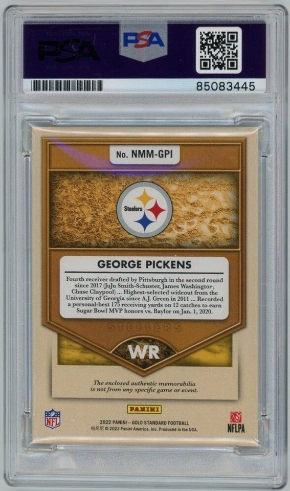George Pickens Signed Gold Standard Newly Minted Memorabilia Rookie 152 ...