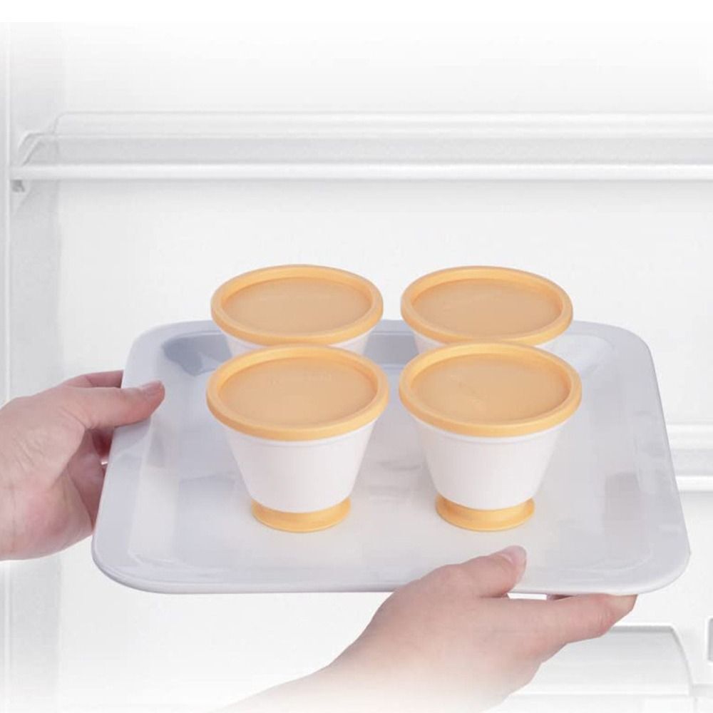 4Pcs Plastic Custard Mold Creme Caramel Mould Lid Fruit Jelly Mould ...