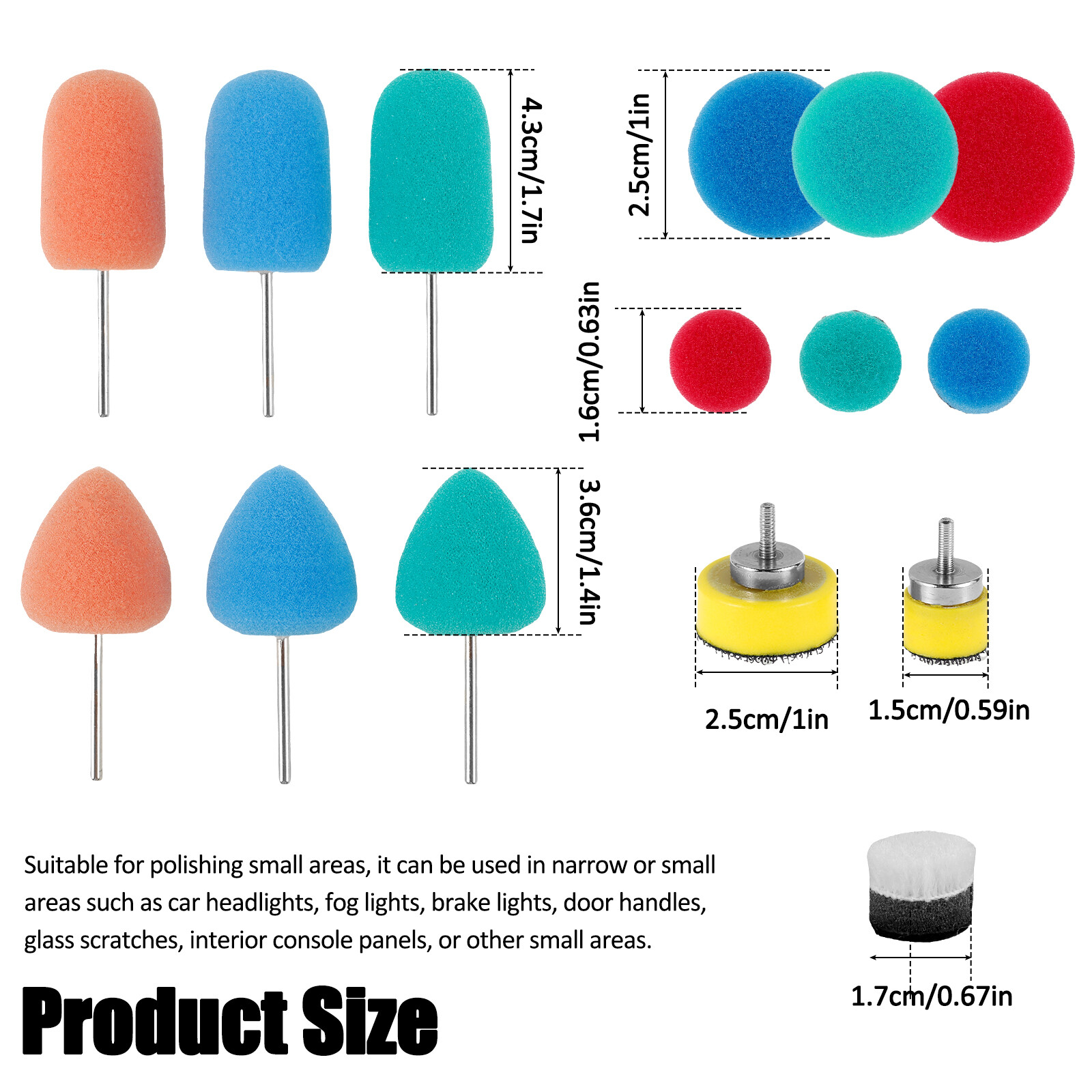 22Pcs Mini Buffing Polishing Pads Kit Reusable Car Detailing Polishing ...