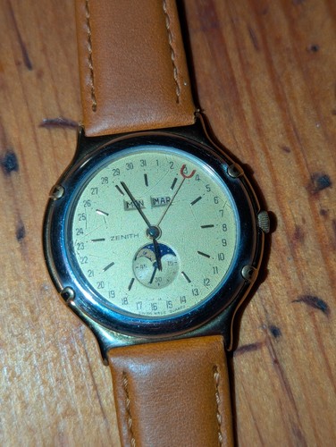 Zenith Triple Date Calendar Quartz Moon Phase | eBay