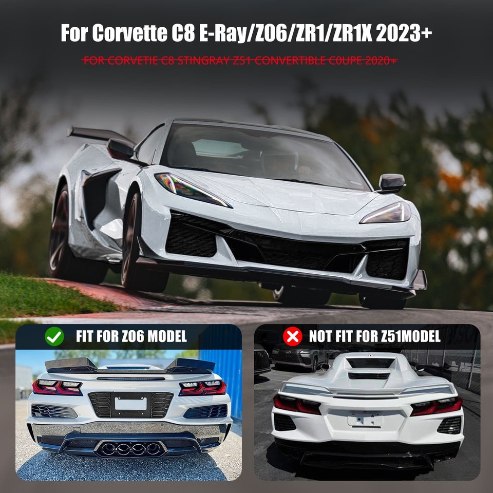Rear License Plate Frame Carbon Fiber Style For Corvette C8 E-Ray Z06 ...