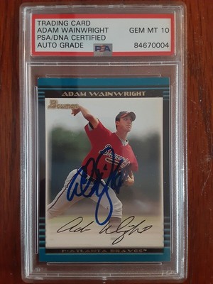 2002 Bowman Adam Wainwright Autographed Signed Auto Grade Gem Mint 10 ...