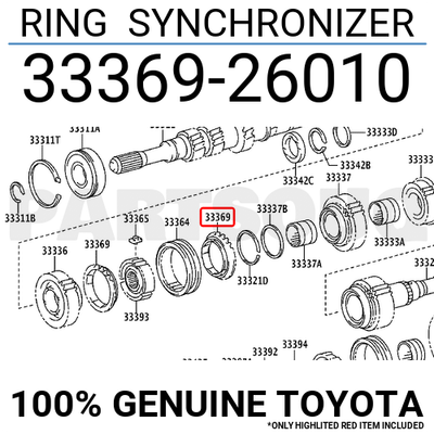3336926010 Genuine Toyota RING SYNCHRONIZER 33369-26010 | eBay