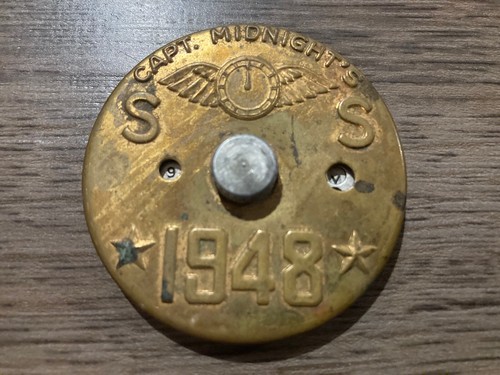 Vintage 1948 Captain Midnights Secret Squadron Decoder Premium Badge | eBay