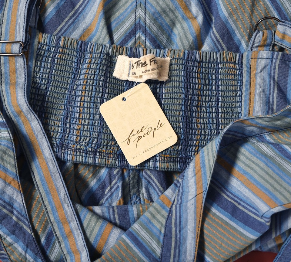 Free people We The Free Erin Halter Top M 8 Women Casual Striped Tunic ...