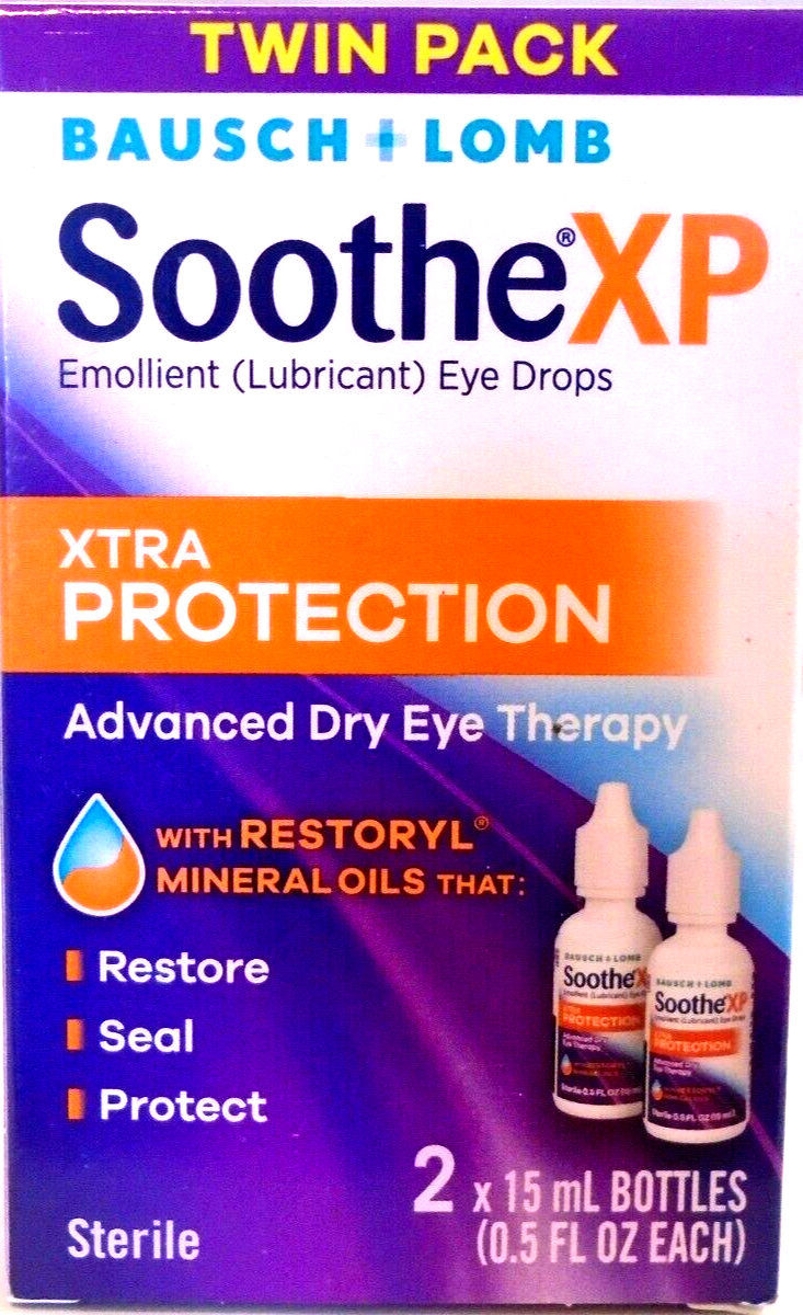 Bausch + Lomb Soothe XP Xtra Protection Lubricant Dry Eye Drops Twin ...