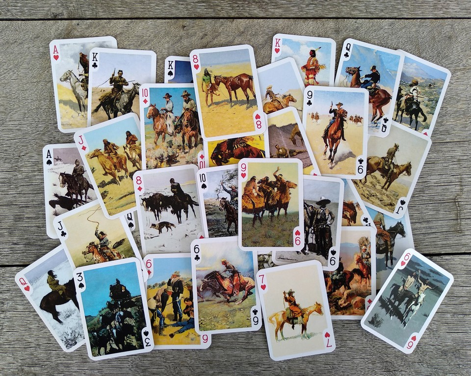 Playing Cards (Poker Deck 54Cards) WESTERN Vintage Cowboys Native ...