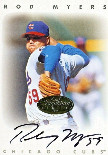 Rod Myers 1996 Donruss Leaf Signature Series Bronze On Card Autograph ...