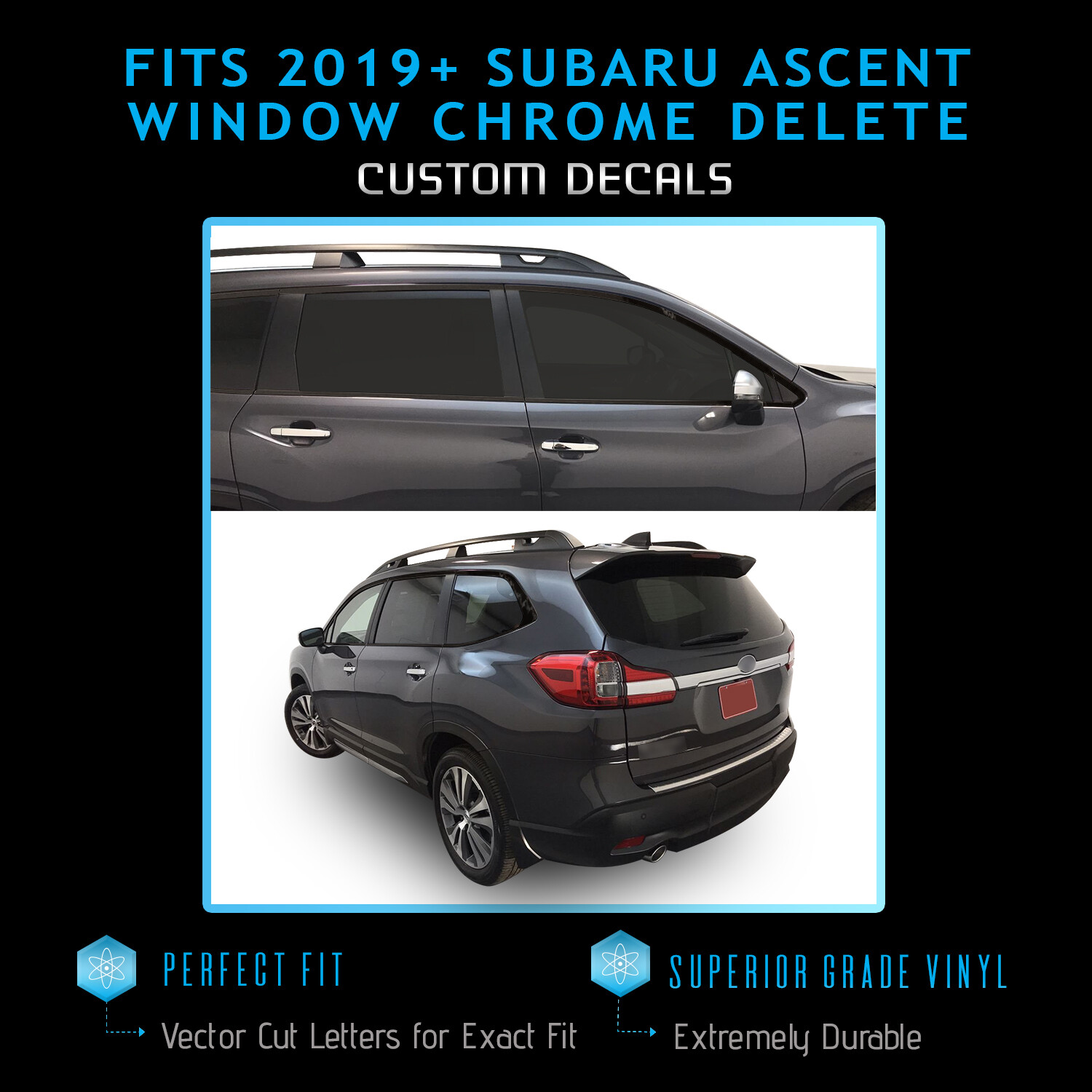 For 2019-2020 Subaru Ascent Precut Window Chrome Delete Blackout Kit ...