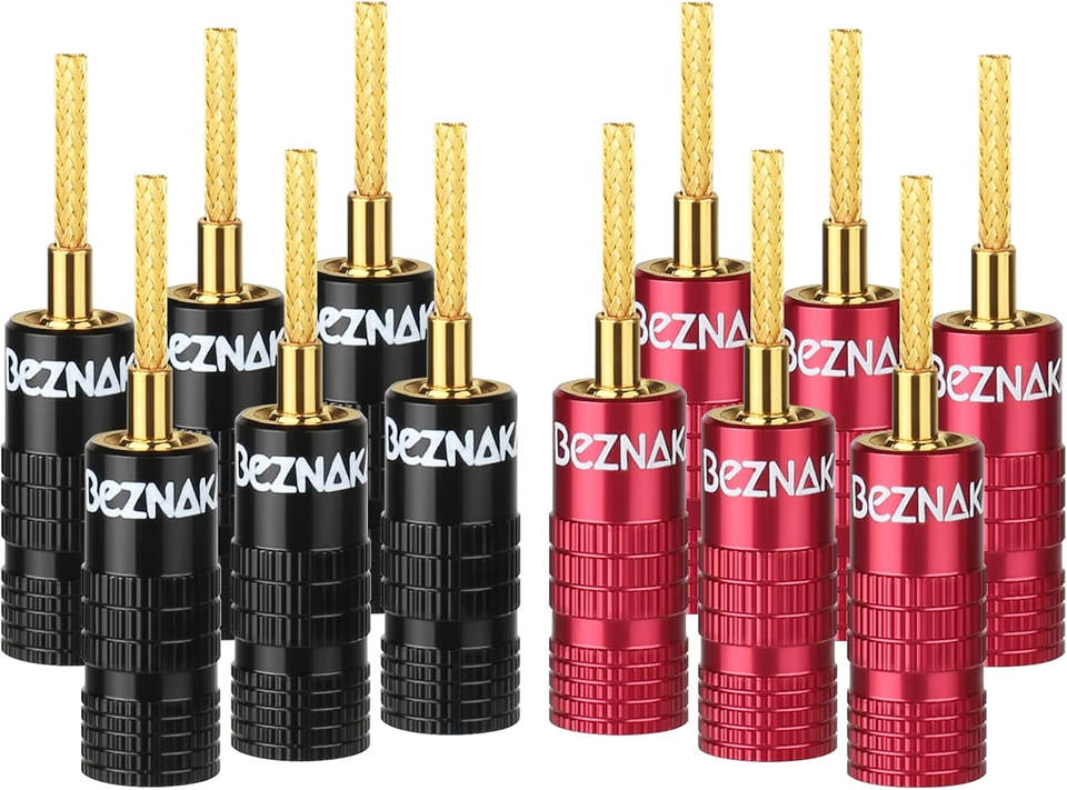 Flex Pin Colorback Banana Plugs for Spring Loaded Speaker Terminals,6 ...