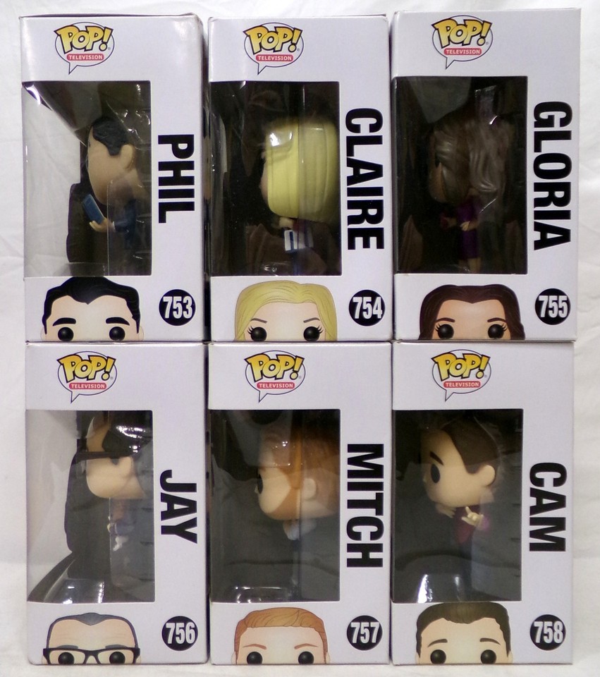 Funko Pop! Television Modern Family Full Set Phil Claire Gloria Jay Mitch Cam | eBay