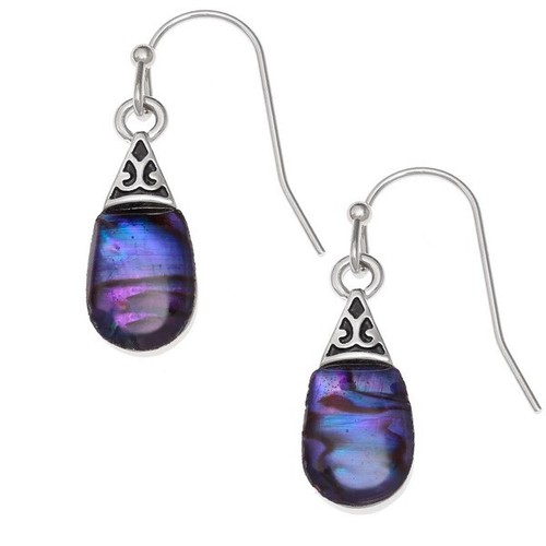 Teardrop Earrings Purple Paua Abalone Shell Silver Fashion Jewellery ...