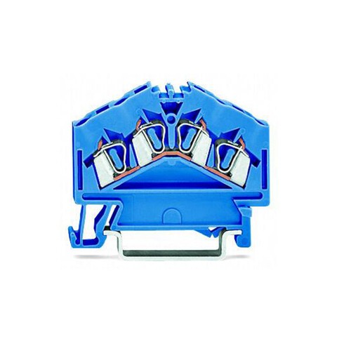 A 5pcs WAGO 280-656 4-Conductor Through Terminal Block 2,50mm² Blue New ...