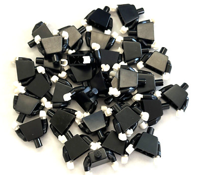 *50 Pieces* Lego Minifig BLACK Torso and Arms with White Hands ...