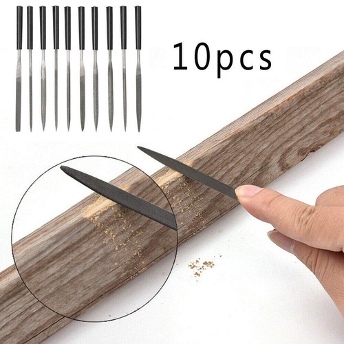 Carbon Steel (4x160x10) 10Pcs Needle File Set for Jewelers Diamond Wood ...