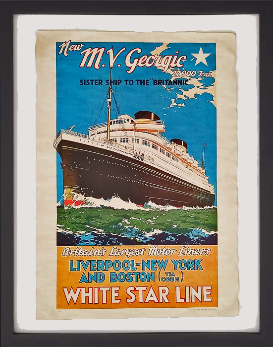 Poster retro - White Star Line M.V Georgic (REPRODUCTION) | eBay