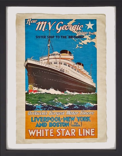 Poster retro - White Star Line M.V Georgic (REPRODUCTION) | eBay