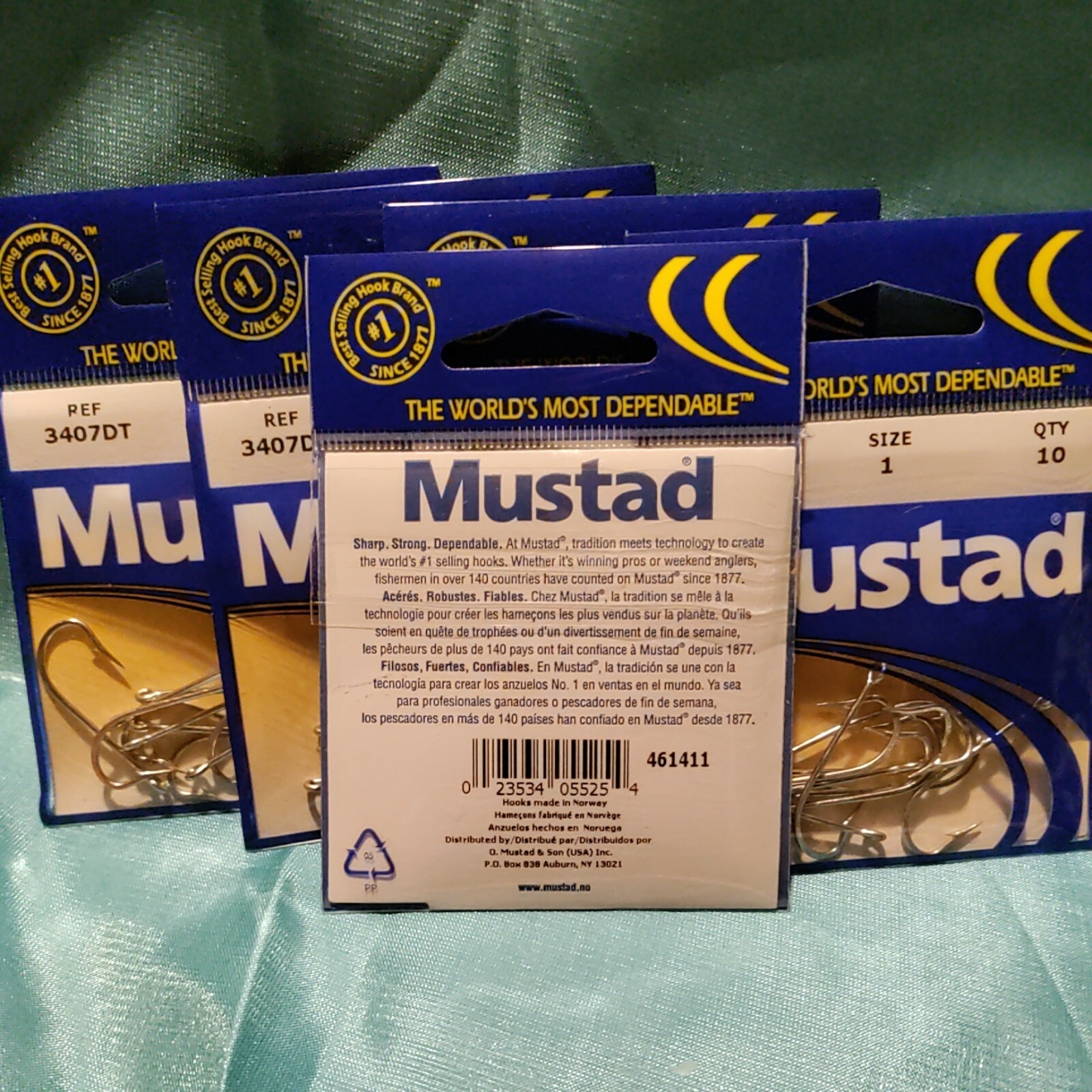 Mustad 3407DT, Size 1, 10 CT per pack. Lot of 5 | eBay