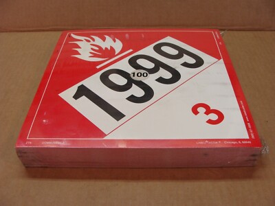 NEW pack of 100 LabelMaster ZT9- 1999 3 combustible hazmat placards ...