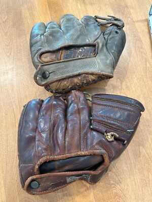 RARE VTG GEO REACH CO 4 FINGER BASEBALL GLOVE + RARE WILSON PADDED PALM ...
