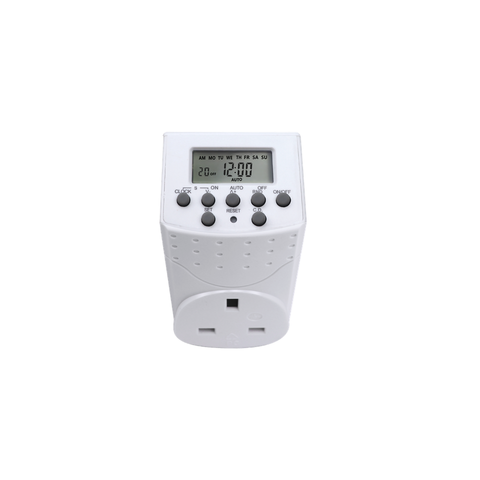 electronic 24 Hours 7 Day 13A Mains Plug in Digital Timer Switch Clock ...