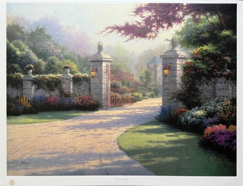 Thomas Kinkade SUMMER GATE Hand Signed Limited Edition Lithograph 25" x ...