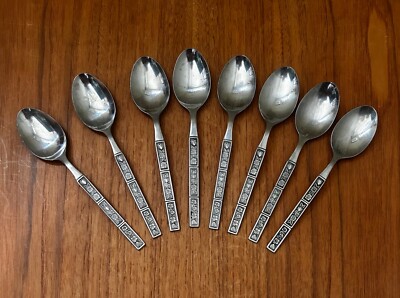 8 TEASPOONS - ONEIDA NORTHLAND STAINLESS FLATWARE - SPRING FEVER - MADE ...