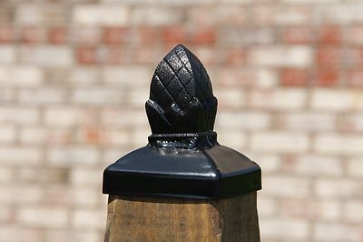 Pineapple Post cap for wood 4x4 Wood fence post, Square wrought iron ...