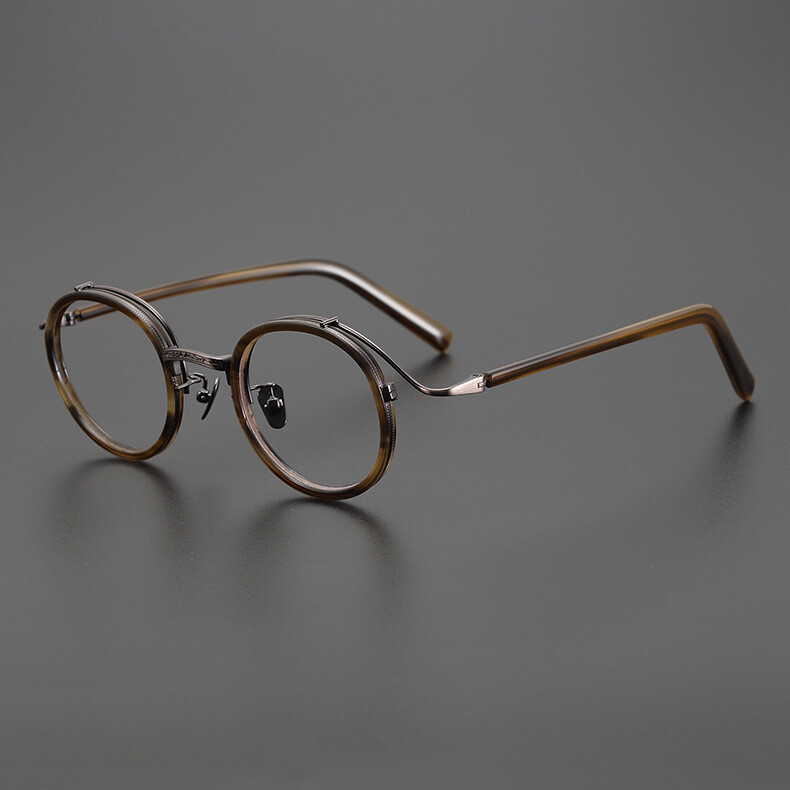 Japanese Round Eyeglass Frames Retro Hand Made Glasses Acetate+titanium ...