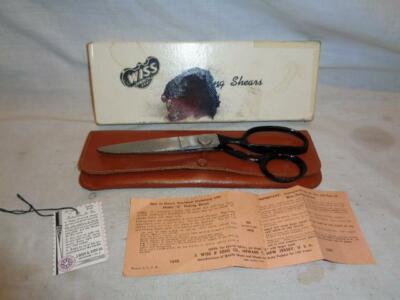 Vintage WISS MODEL C Pinking Shears Scissors W/ Leather Case & Original ...