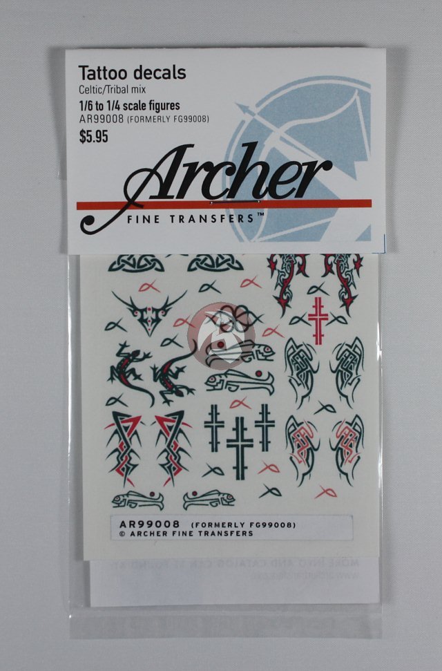 Archer (1/6 to 1/4) Celtic and Tribal Tattoo Decals [Water slide Decal ...