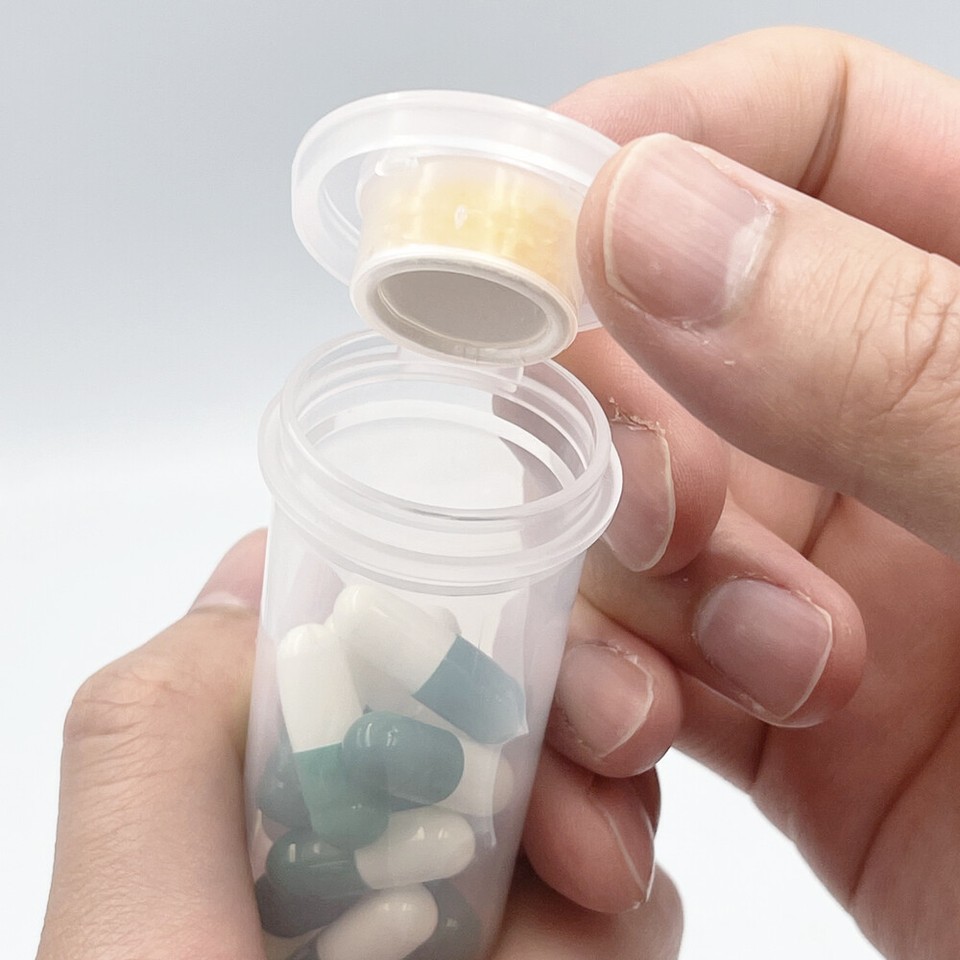 8 Dram Empty Pill Bottles with Indicating Desiccant Caps Pharmacy Vial ...
