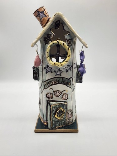 Blue Sky Clayworks Heather Goldminc "Seaside Haven" Tea Light Candle 12” w/base | eBay