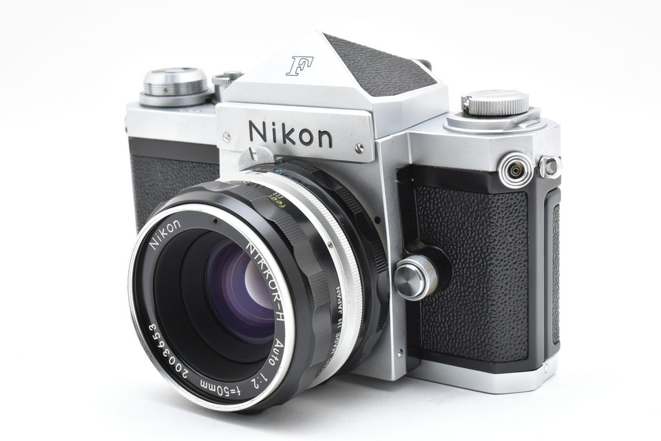 [ N Mint ] Nikon F Eye Level Film Camera Silver Lens Nikkor-H 50mm F2 ...