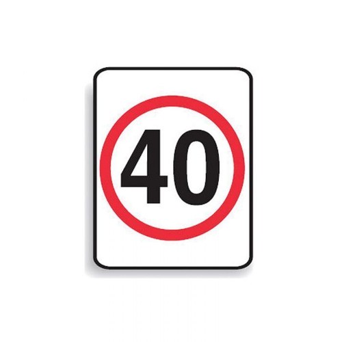 Brady Regulatory School Sign Speed Limit - "40" 600 x 800mm C1 Ref ...