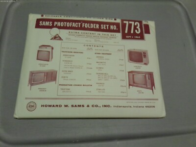 SAMS PHOTOFACT FOLDER SET NO.773 | eBay