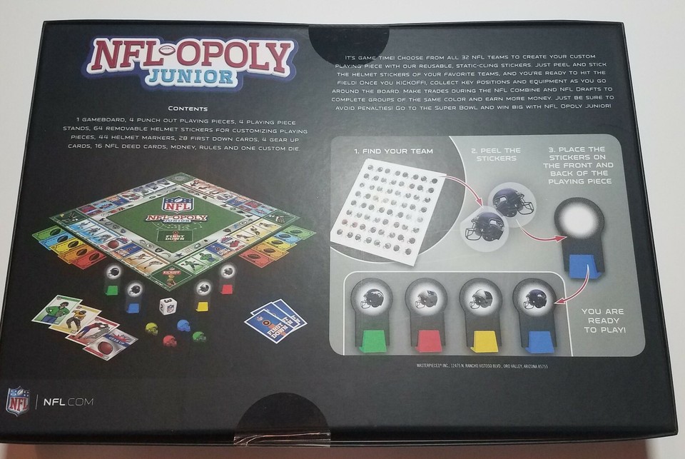 MasterPieces NFL-Opoly Junior Board Game NEW & SEALED in Sealed box | eBay