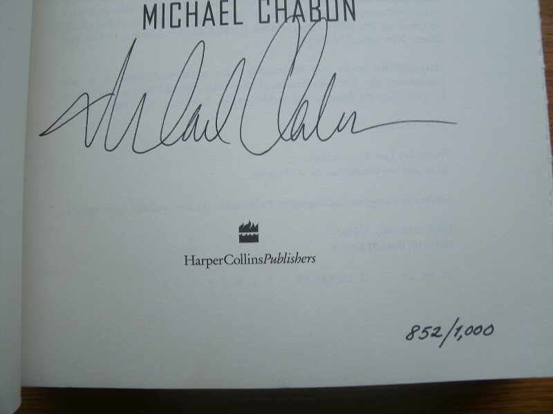 Michael Chabon Yiddish Policeman's Union SIGNED 1st LMT ed HC NEW # 852 ...
