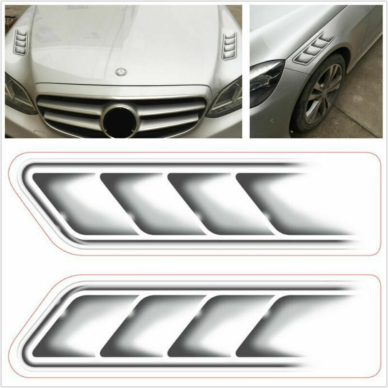 DIY Pair Car Vehicle Styling 3D Fake Vents Decorative Outlet Side Vents ...