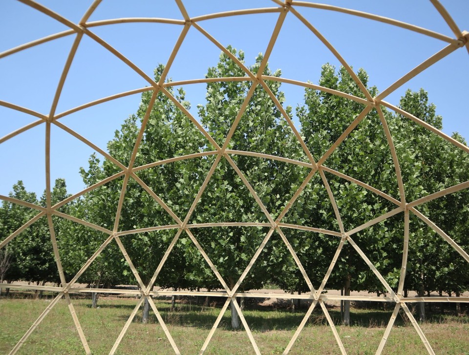 The Bamboo Geodesic Dome (3V) Frame Building Kit - customize any size ...