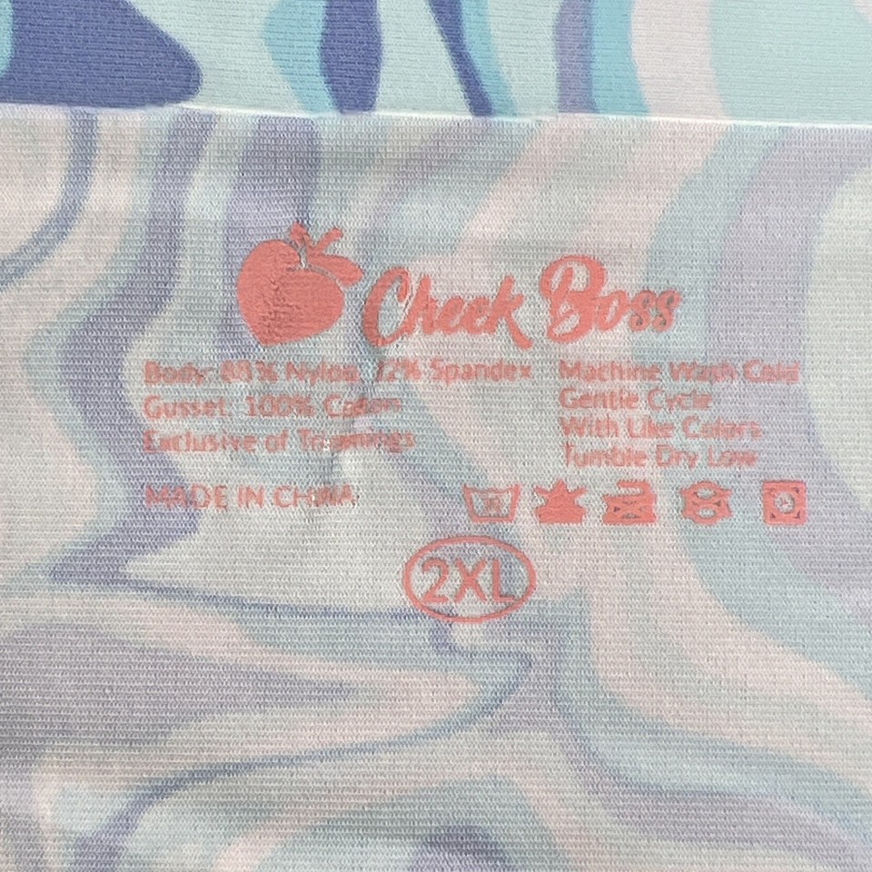 Cheek Boss Panties Women 2XL blue Swirl High Waist Brief | eBay