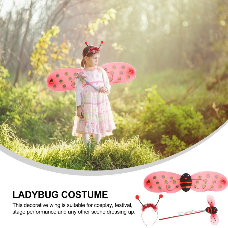 Ladybug Costume Kids Performance Wing Prop Girl Dress up Childrens ...