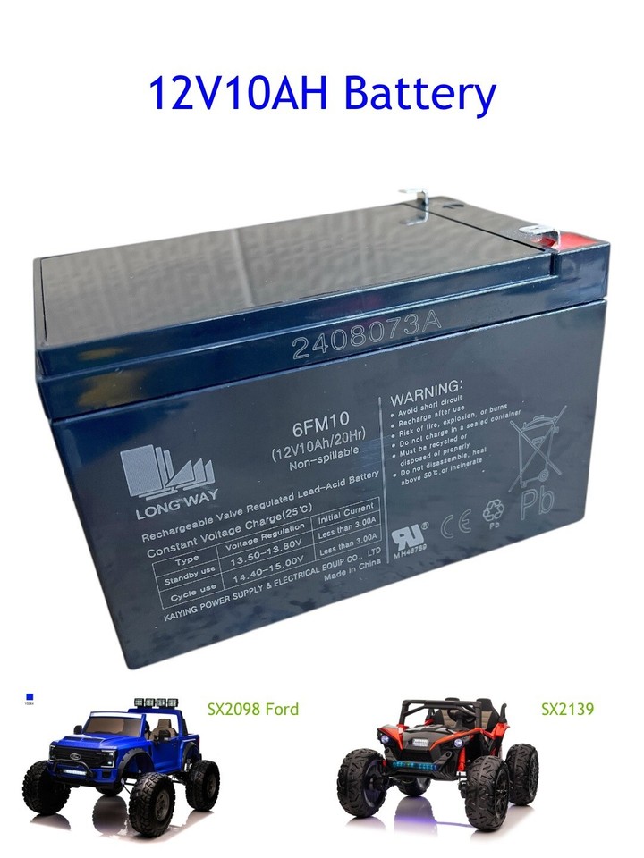 12V10AH20HR Rechargeable Lead Acid Battery 6FM10 SX2098 2139 KIDSCAR ...