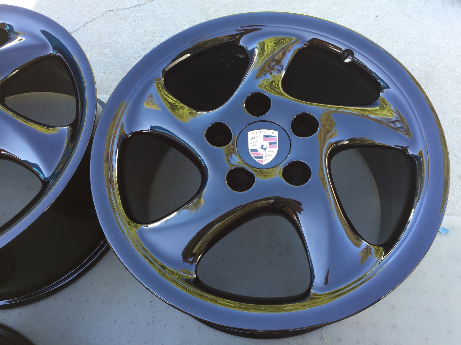 18" NEW BLACK OEM ORIGINAL FACTORY PORSCHE 911 TURBO TWIST WHEELS ...