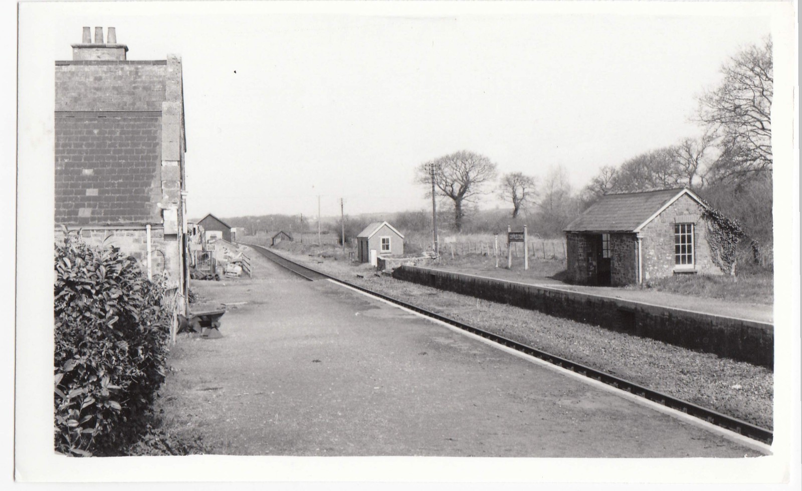 Devon; Rural View From Platform At Copplestone Station PC size BW Photo ...