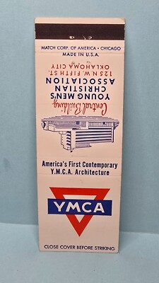 Vintage Matchbook Cover – YMCA Oklahoma City OK Central Building 125 NW ...