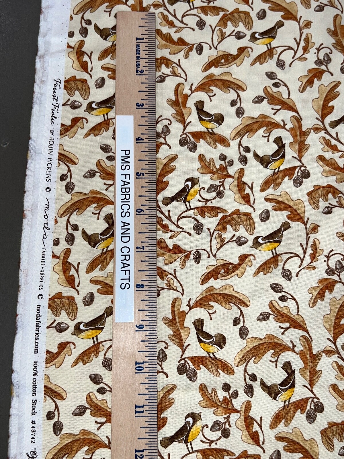 MODA Forest Frolic 100% med cotton fabric by the yard Cream tone 48742 ...