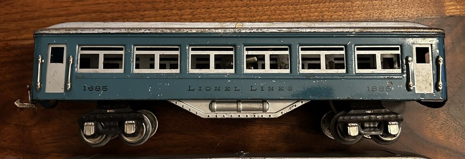 PREWAR Lionel 1686 Baggage 1685 & 1687 Observation Passenger Car Set O ...