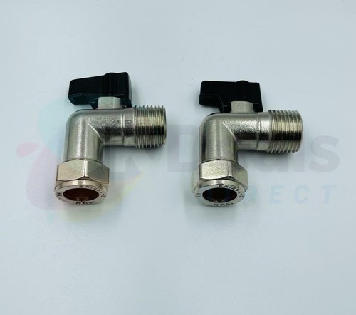 15mm x 1/2" Flat Faced Isolating Isolation Valve elbow Chrome BLACK ...